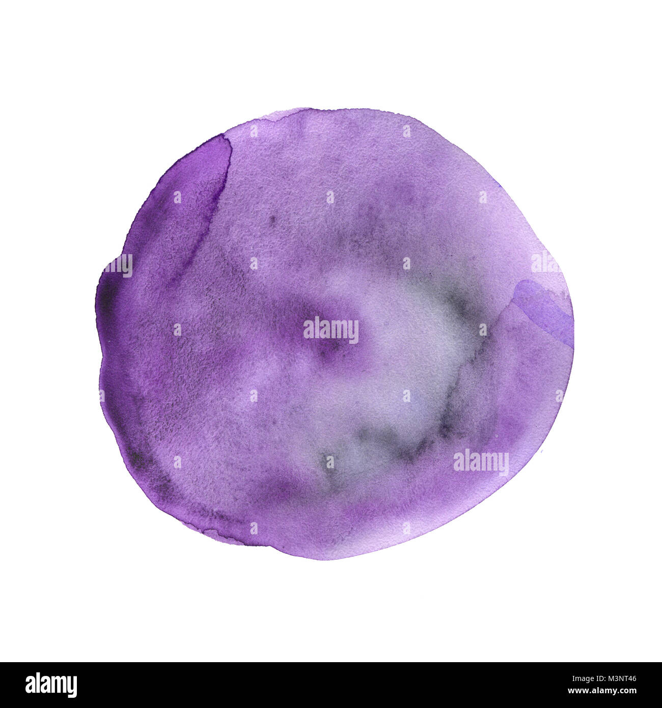 Round watercolor stain. Ultra violet, purple color Stock Photo - Alamy
