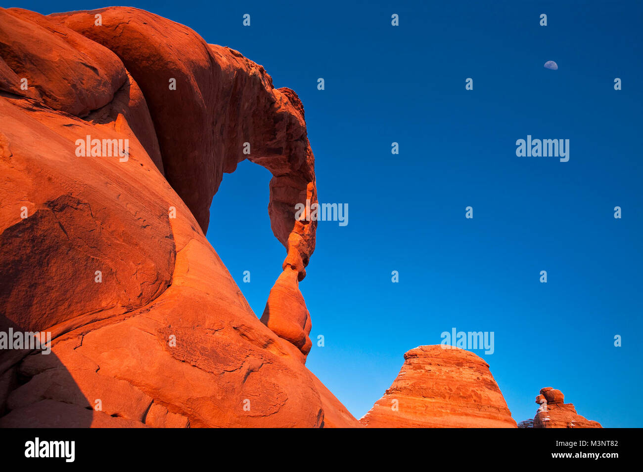 Delicate Arch and Moon Stock Photo - Alamy