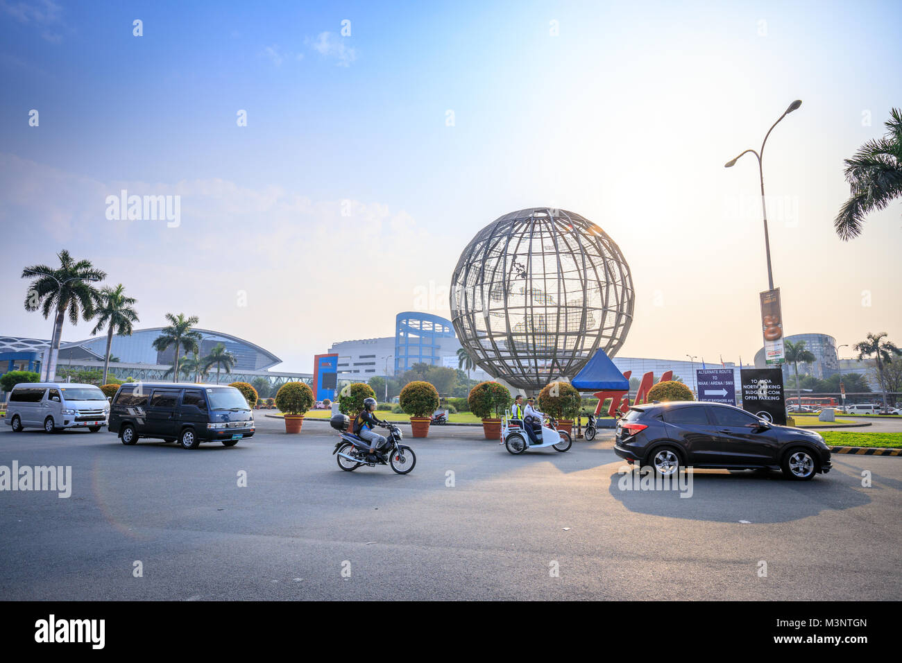 Manila, Philippines - Feb 10, 2018 : Main gate of Mall of Asia with ...