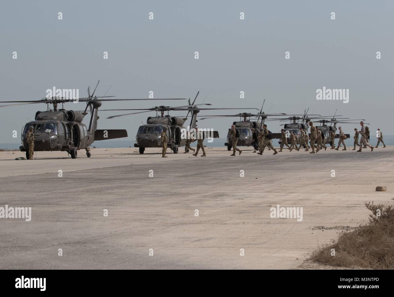 Distinguished visitors board UH-60 Black Hawk helicopters after Army ...
