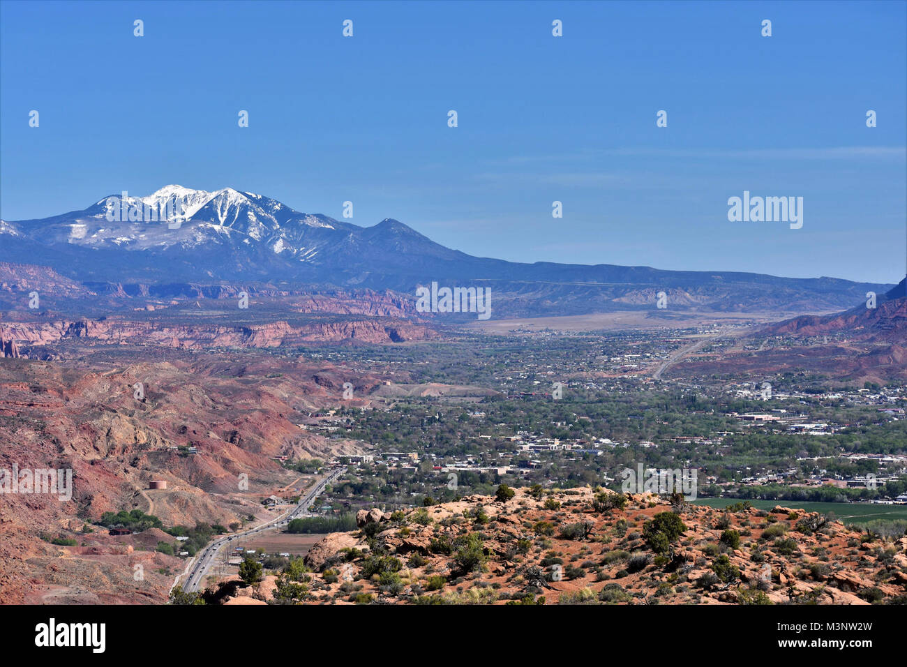 Moab overlook from Arches Stock Photo - Alamy