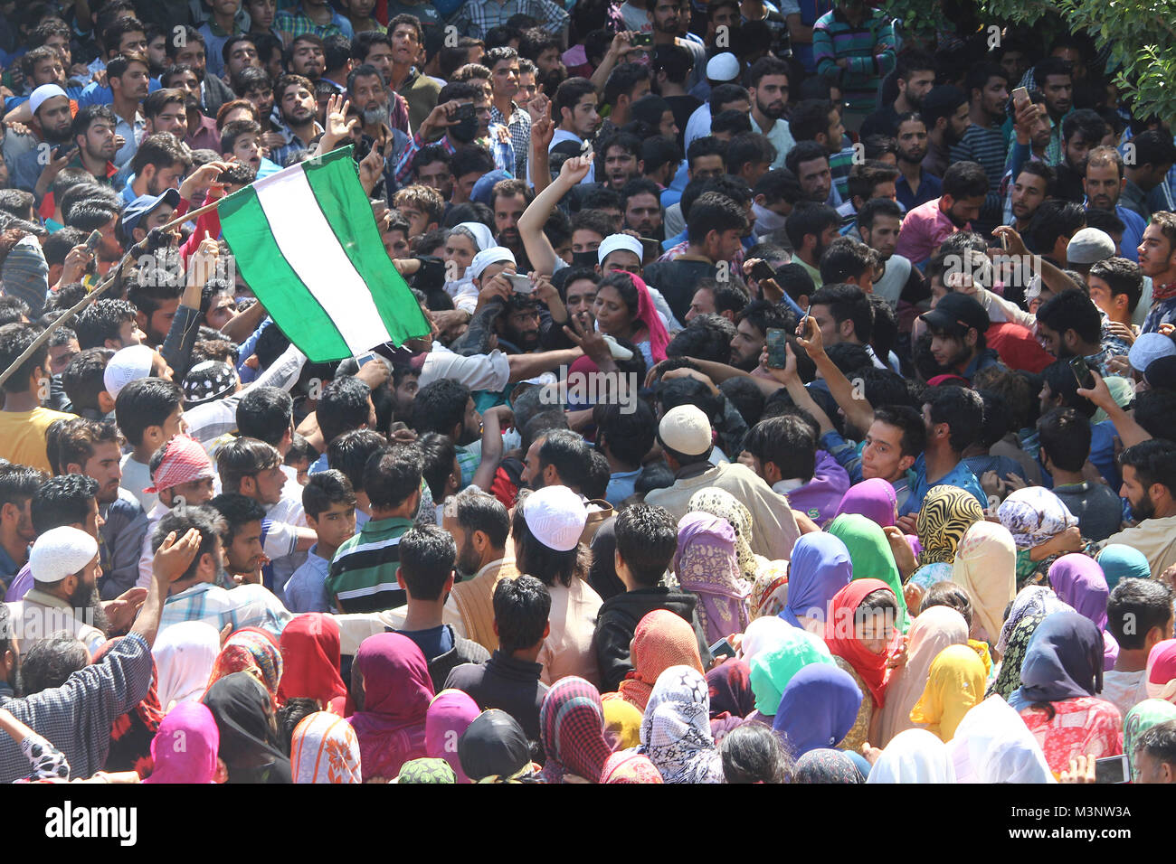 people in slain rebels funeral, Sopore town, Kashmir, India, Asia Stock ...