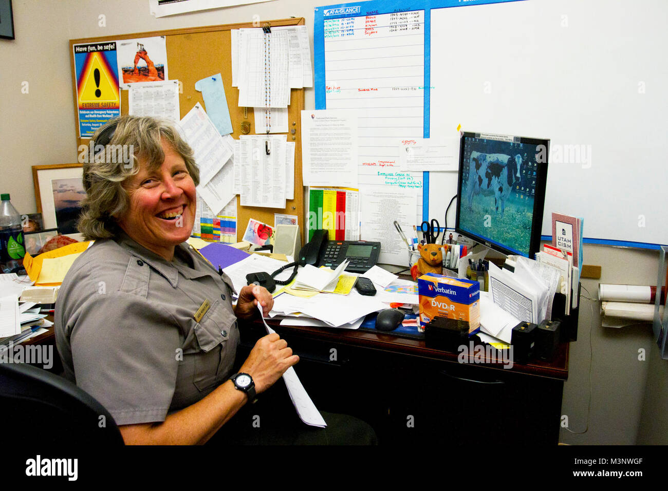 Arches National Park Rangers at work engaging with visitors Stock Photo ...