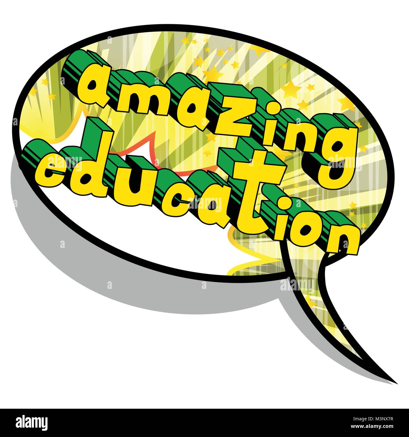Amazing Education - Comic book style phrase on abstract background ...