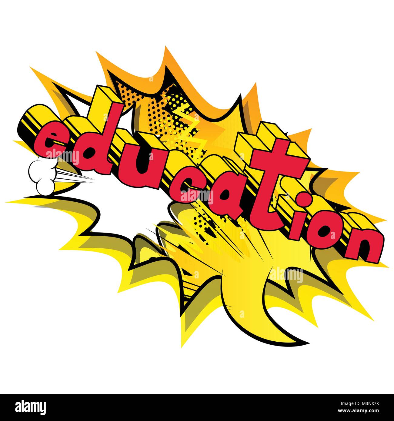 Education - Comic book style phrase on abstract background Stock Vector ...