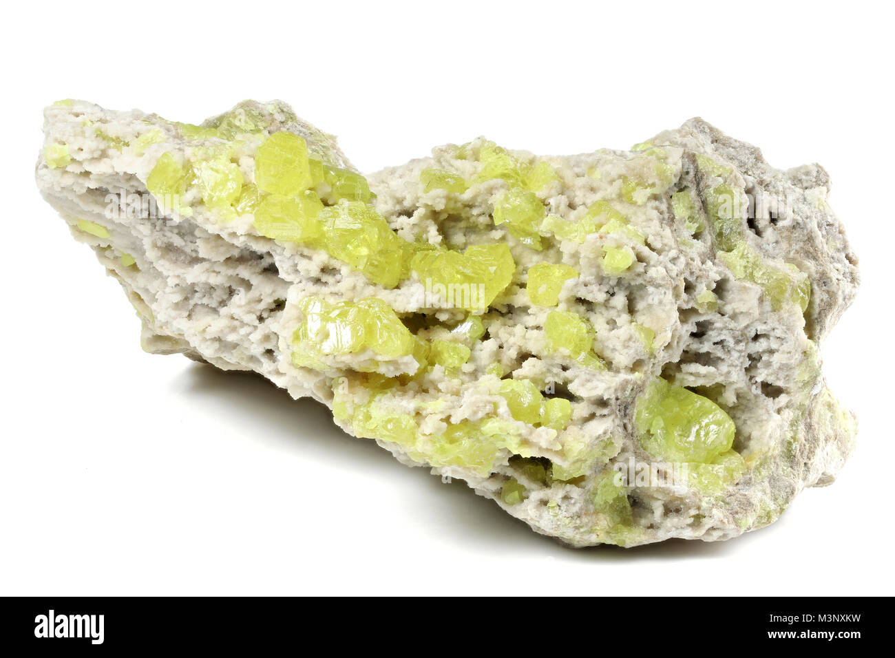 native sulfur from Sicily/ Italy isolated on white background Stock ...