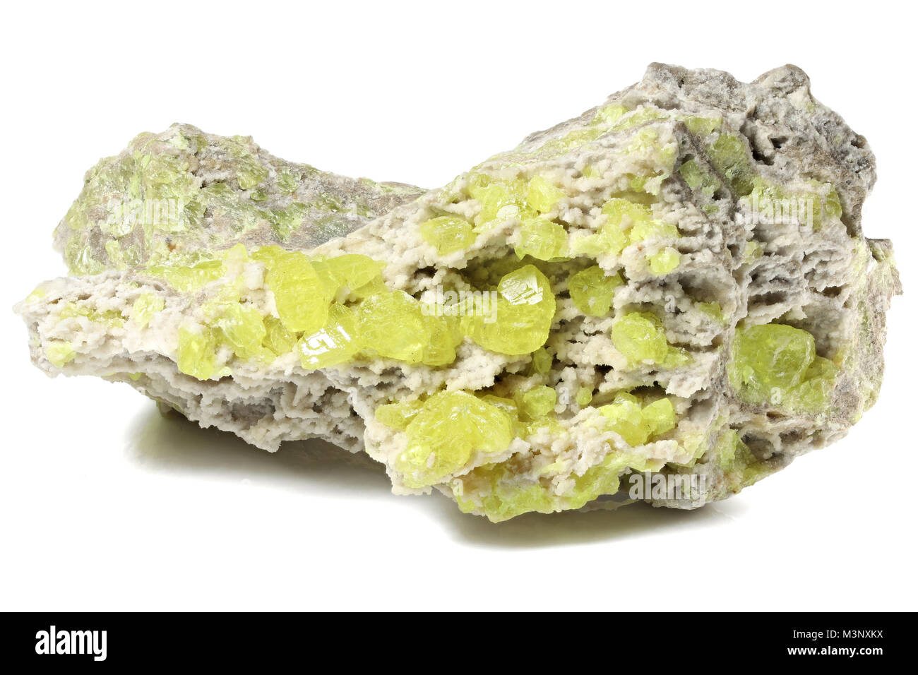native sulfur from Sicily/ Italy isolated on white background Stock ...