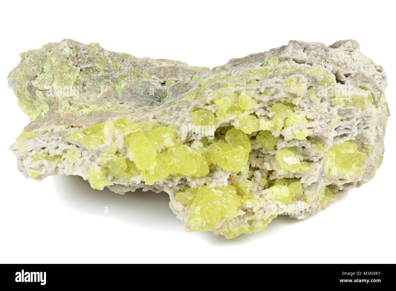 native sulfur from Sicily/ Italy isolated on white background Stock ...
