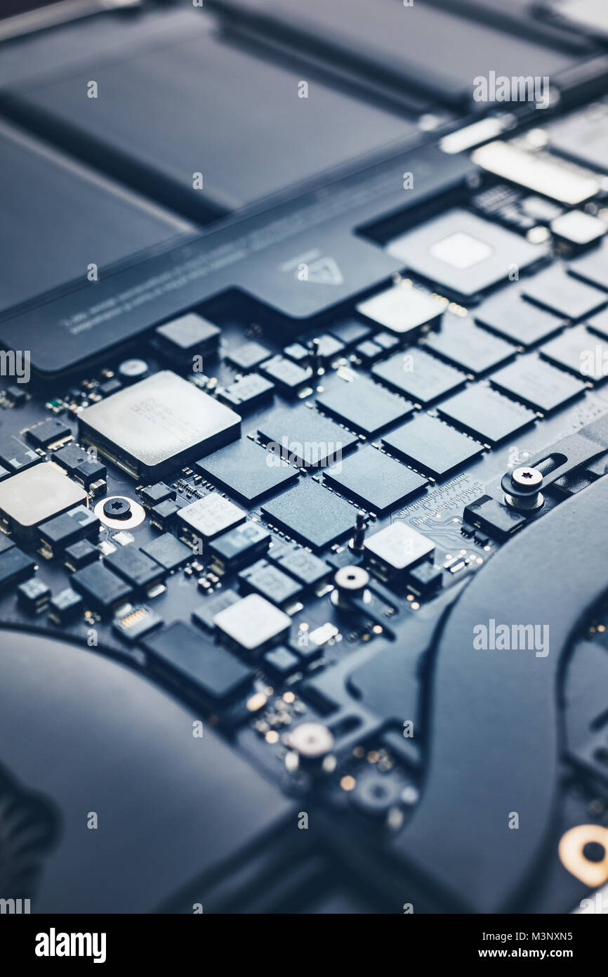 Motherboard of modern laptop Stock Photo - Alamy