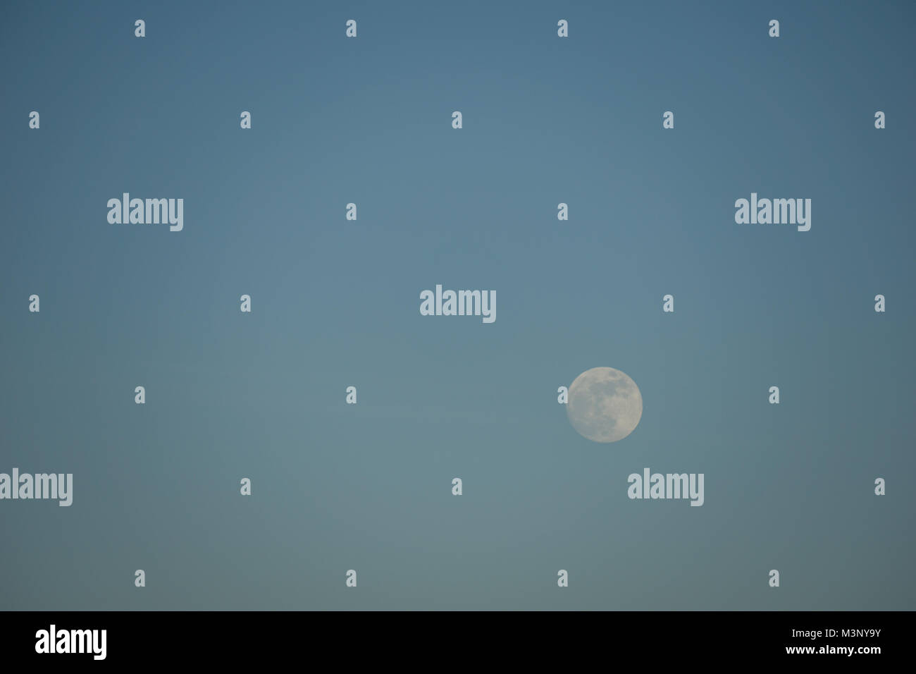 The moon in the lower right corner of the picture with ample copy space ...