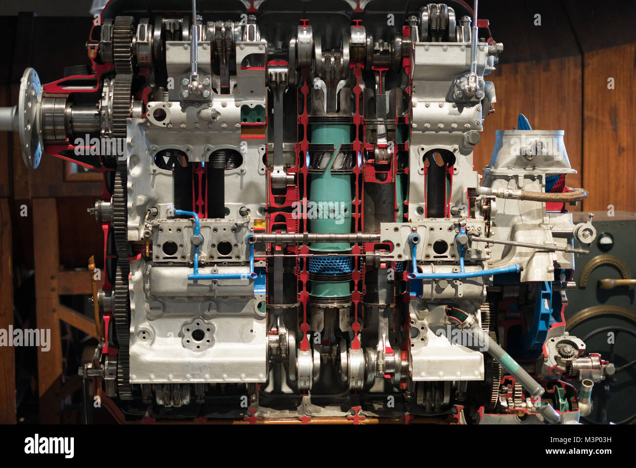 Berlin, Germany - February, 2018: Interior of an aircraft engine ...