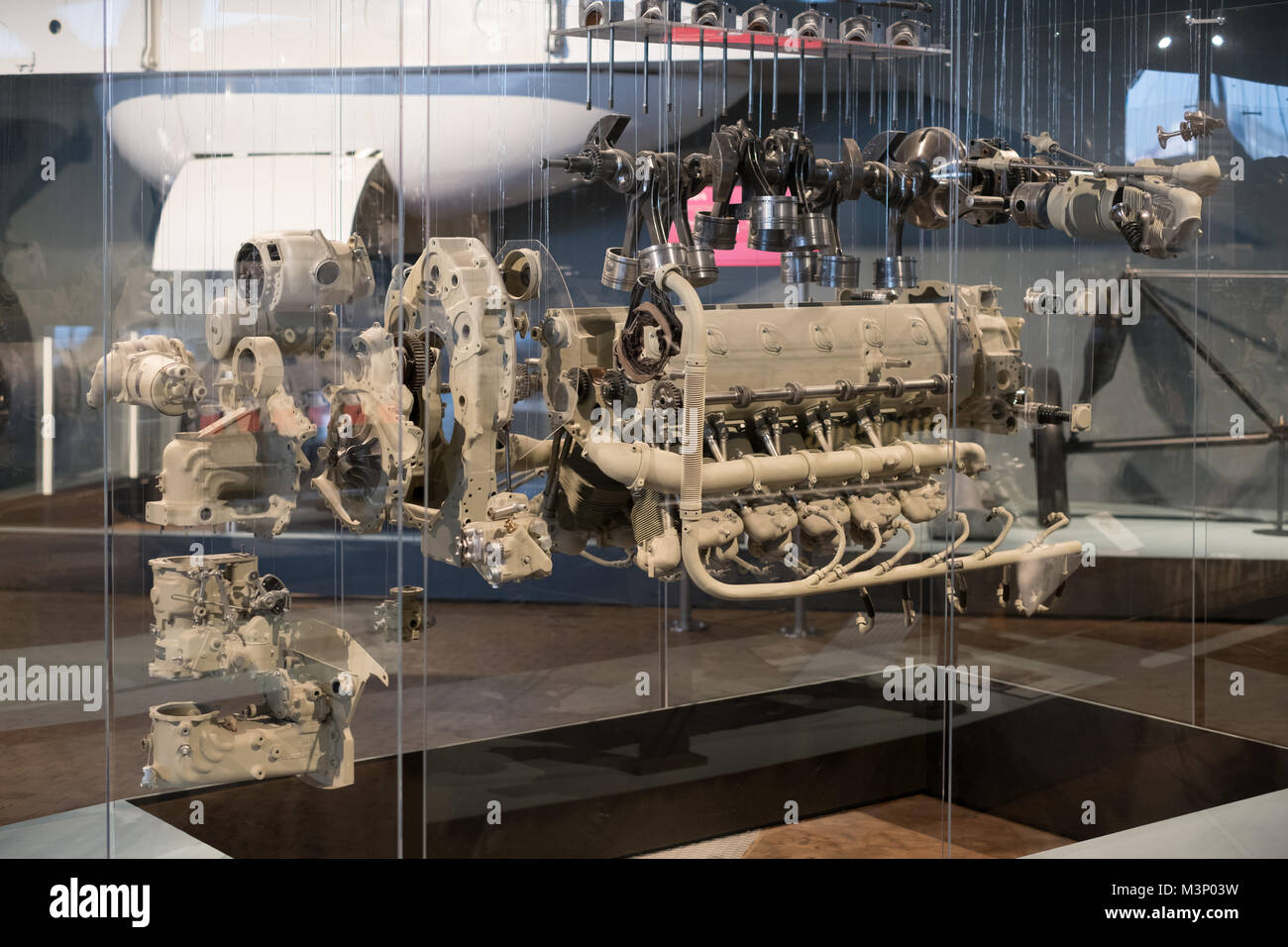 Berlin, Germany - February, 2018: Interior of an aircraft engine ...