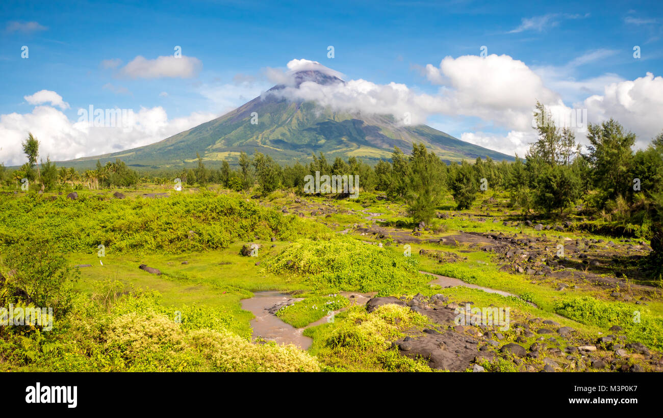 Mayon Volcano is an active stratovolcano in the province of Albay in ...
