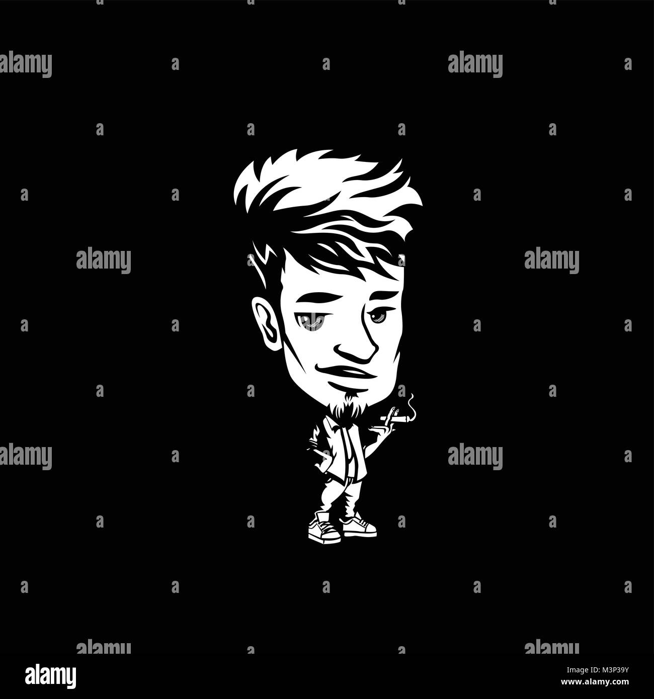 Man smoking black vector Black and White Stock Photos & Images - Alamy