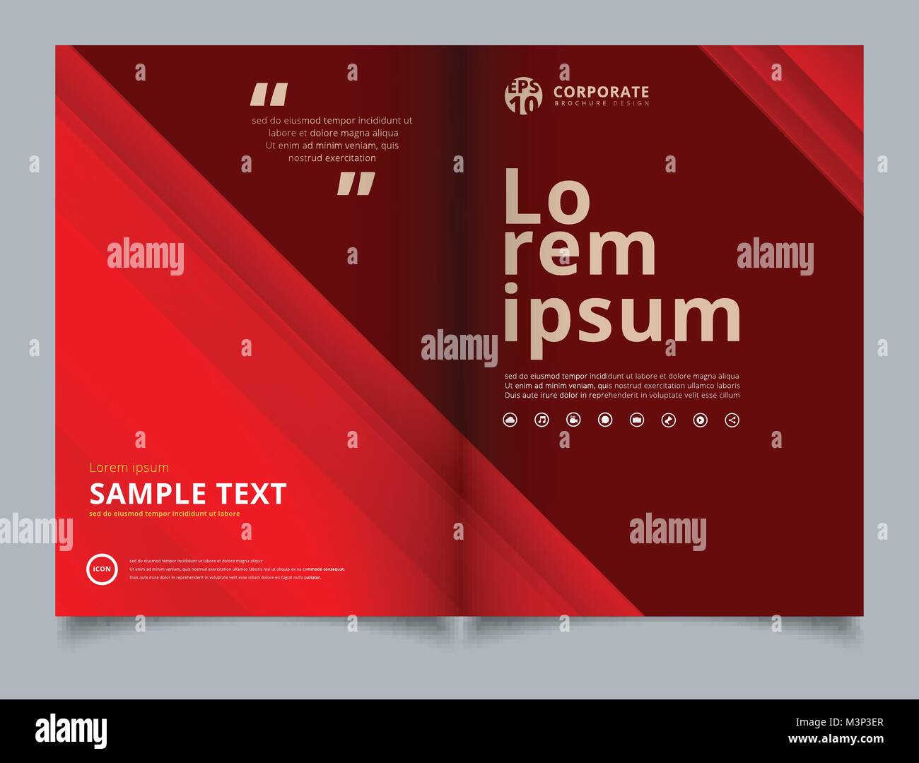 Brochure Template technology striped overlapping diagonal lines pattern ...