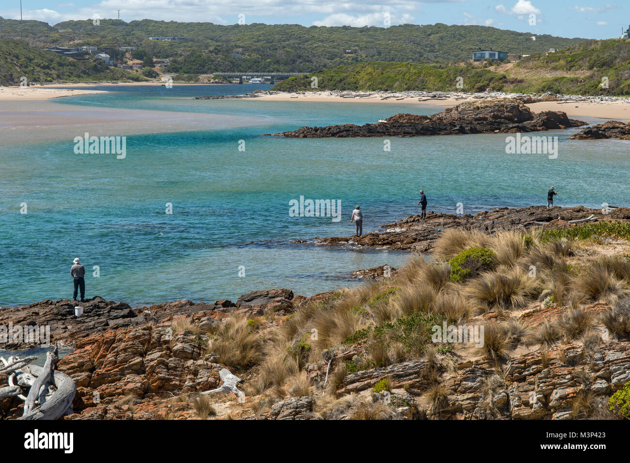 Fishing at Entrance to Arthur River, Tasmania, Australia Stock Photo ...