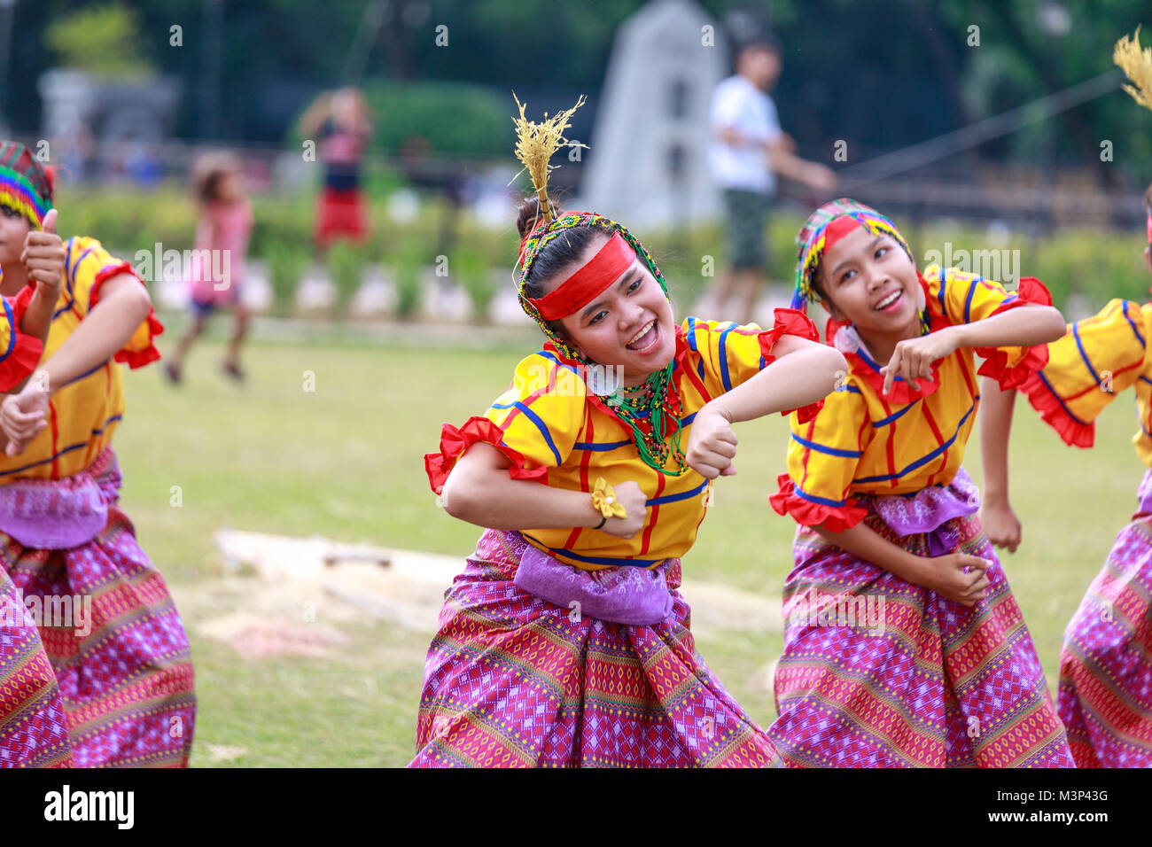 Manila, Philippines - Feb 4, 2018 : Student dancer wearing Philippines ...