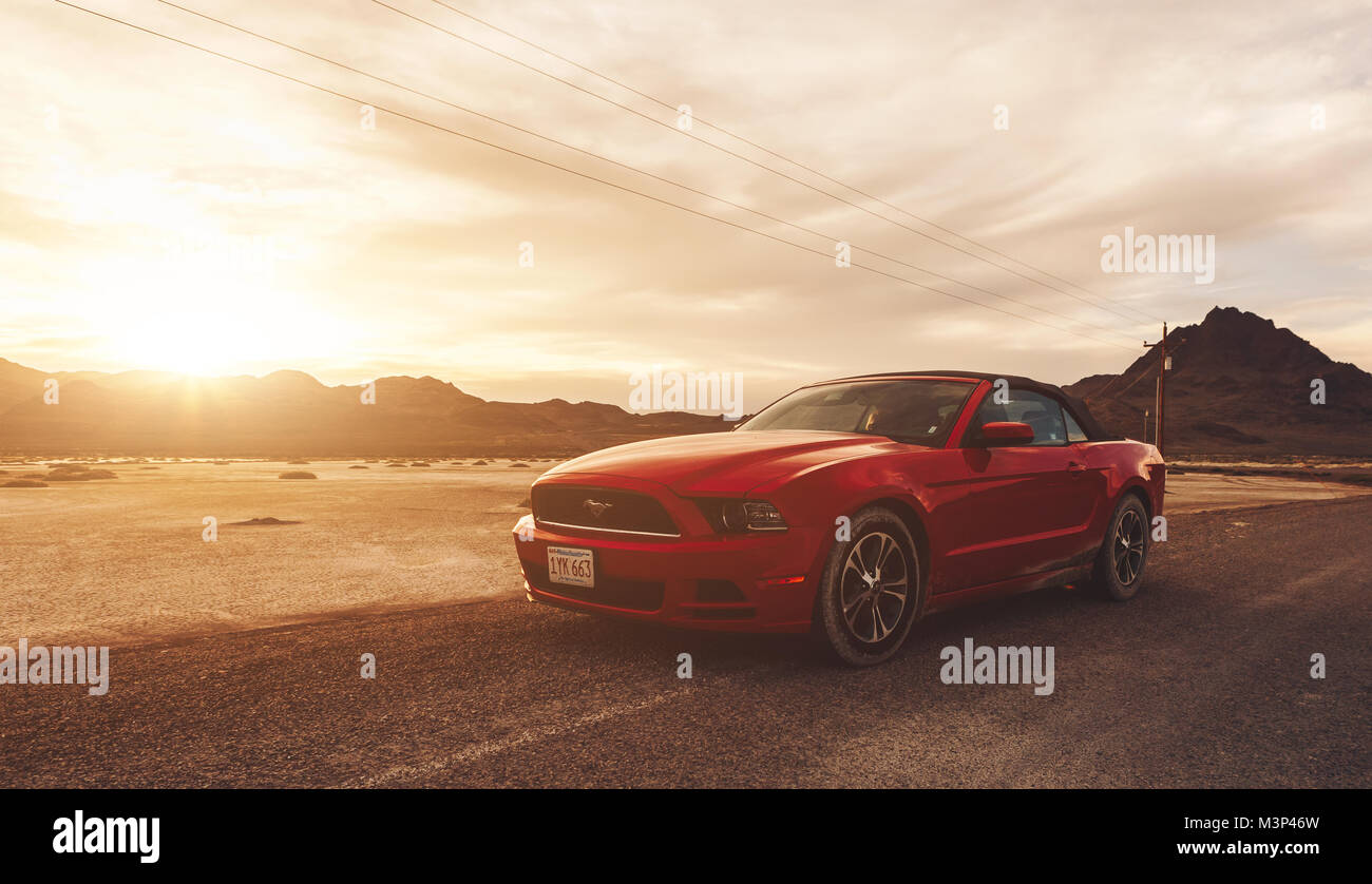 BONNEVILLE ,UTAH, USA JUNE 4, 2015: Photo of a Ford Mustang Convertible ...