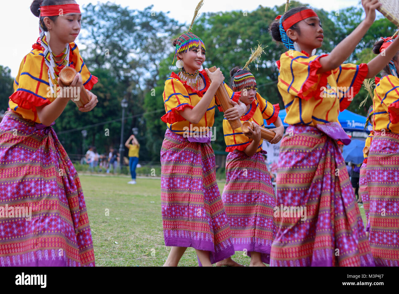 Manila, Philippines - Feb 4, 2018 : Student dancer wearing Philippines ...