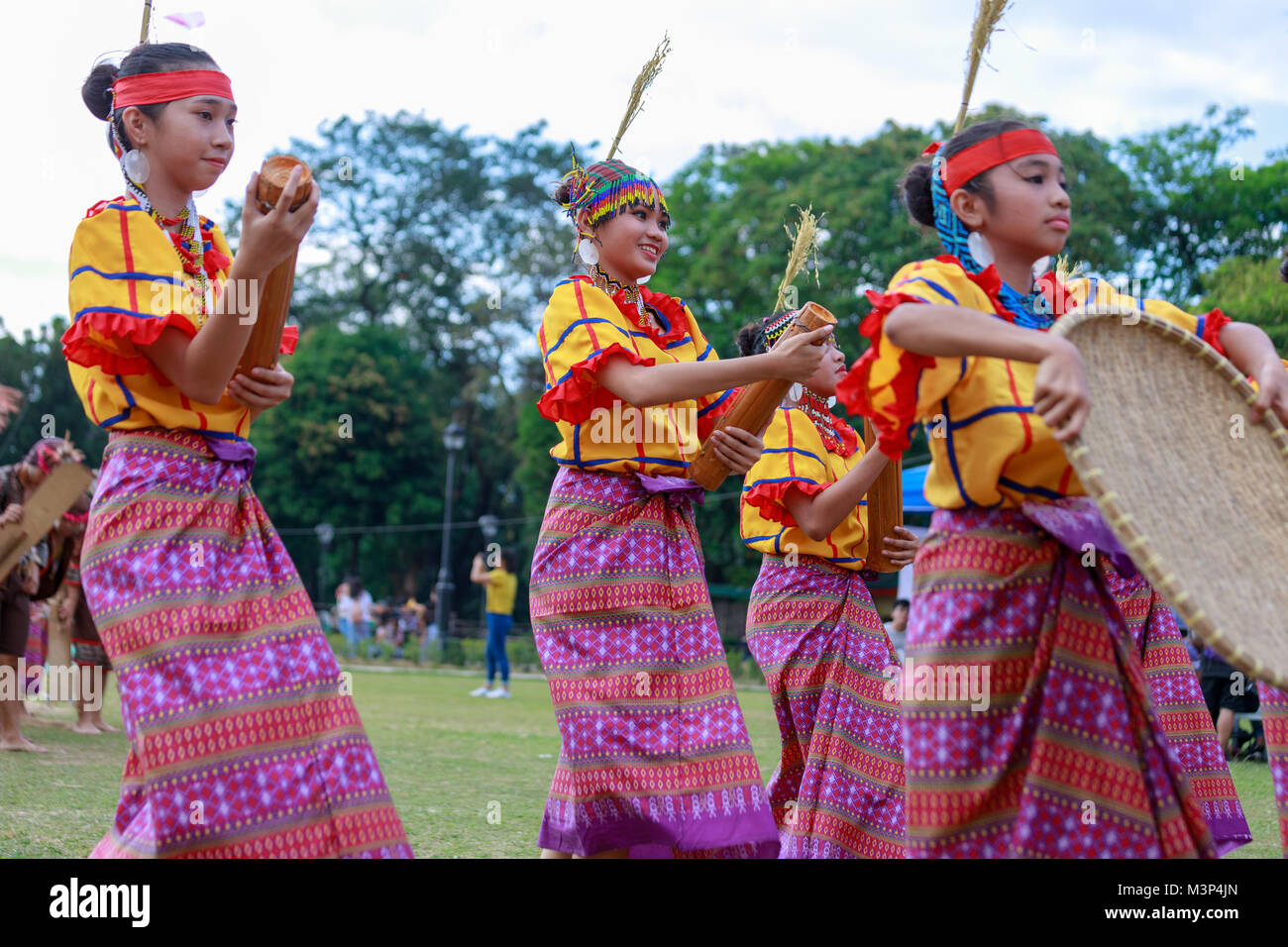 Manila, Philippines - Feb 4, 2018 : Student dancer wearing Philippines ...
