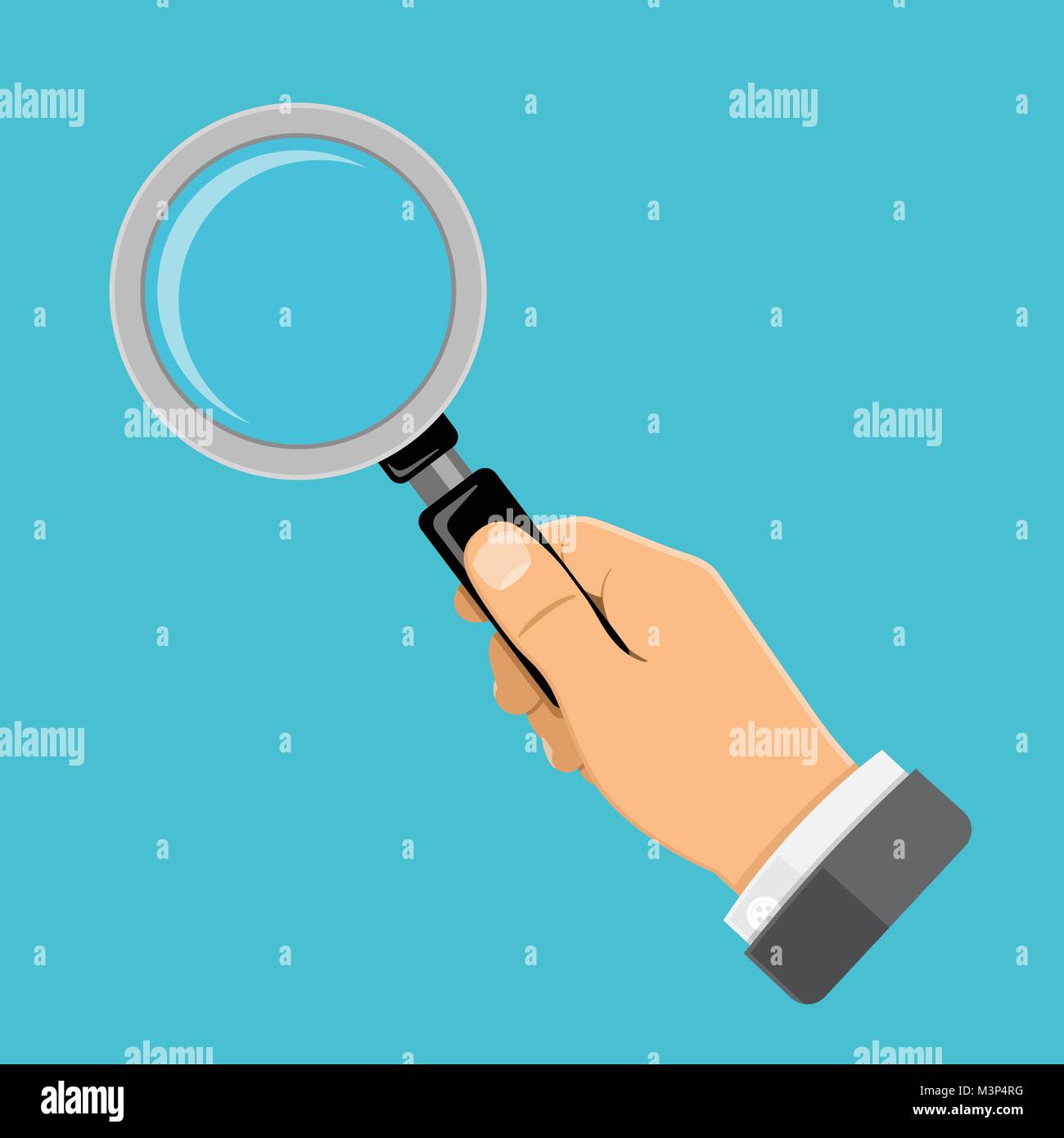 Magnify glass in hand Stock Vector Images - Alamy