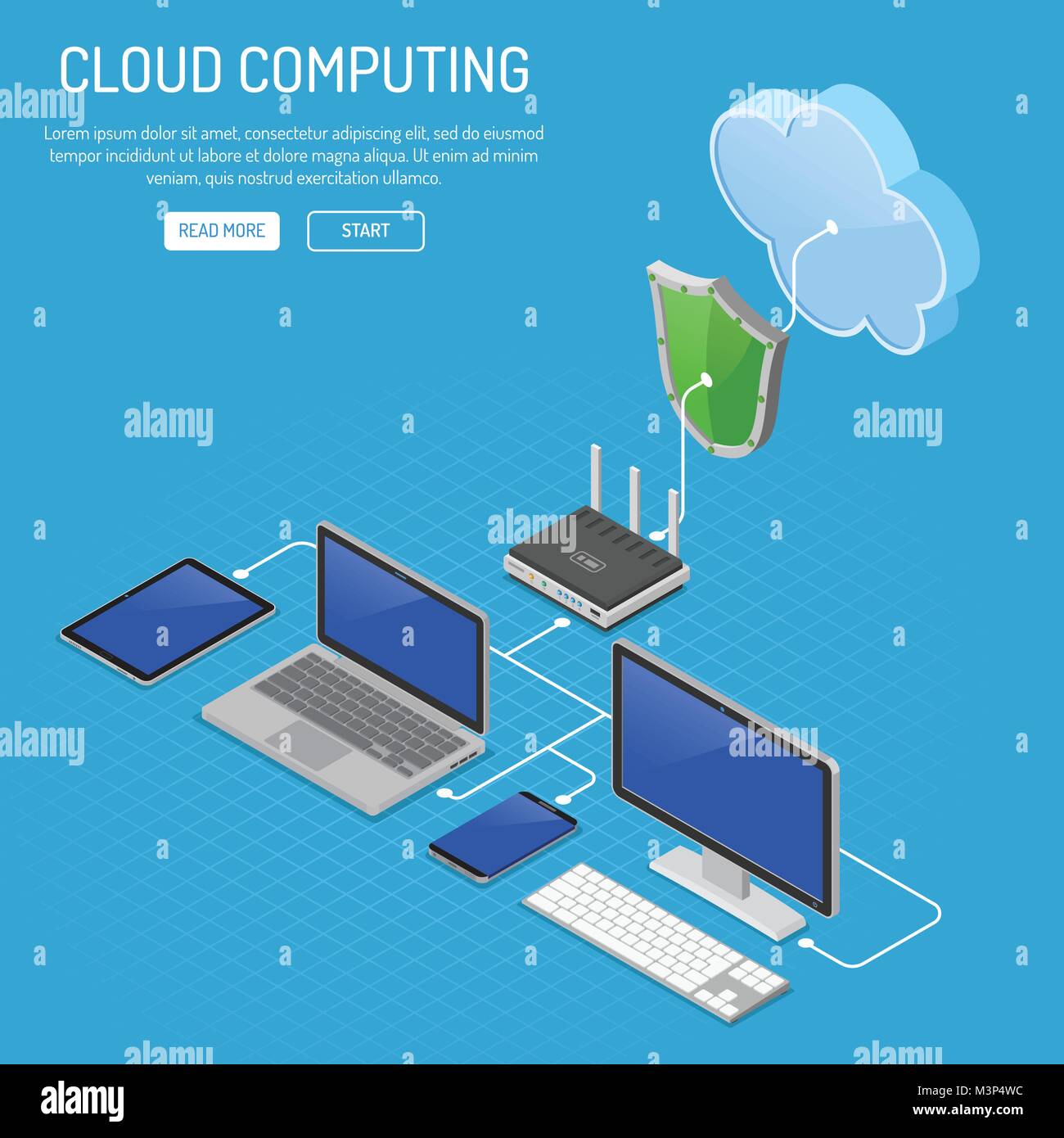 Cloud Computing Technology Isometric Stock Vector Image And Art Alamy