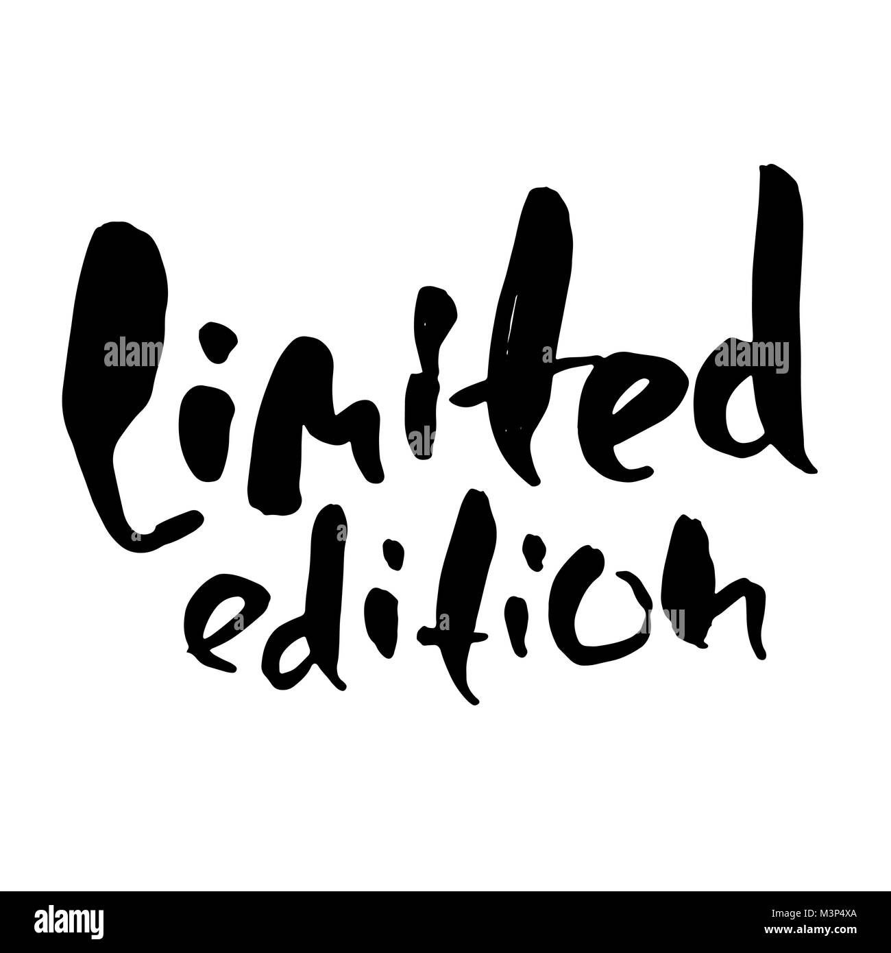 Limited edition. Ink handwritten lettering. Modern dry brush ...