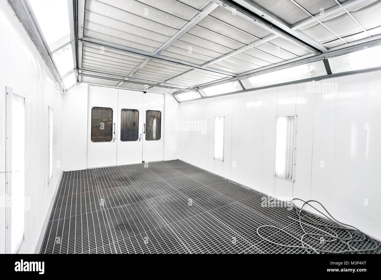 Spray paint cabinet in a car repair station. Auto service concept. High ...