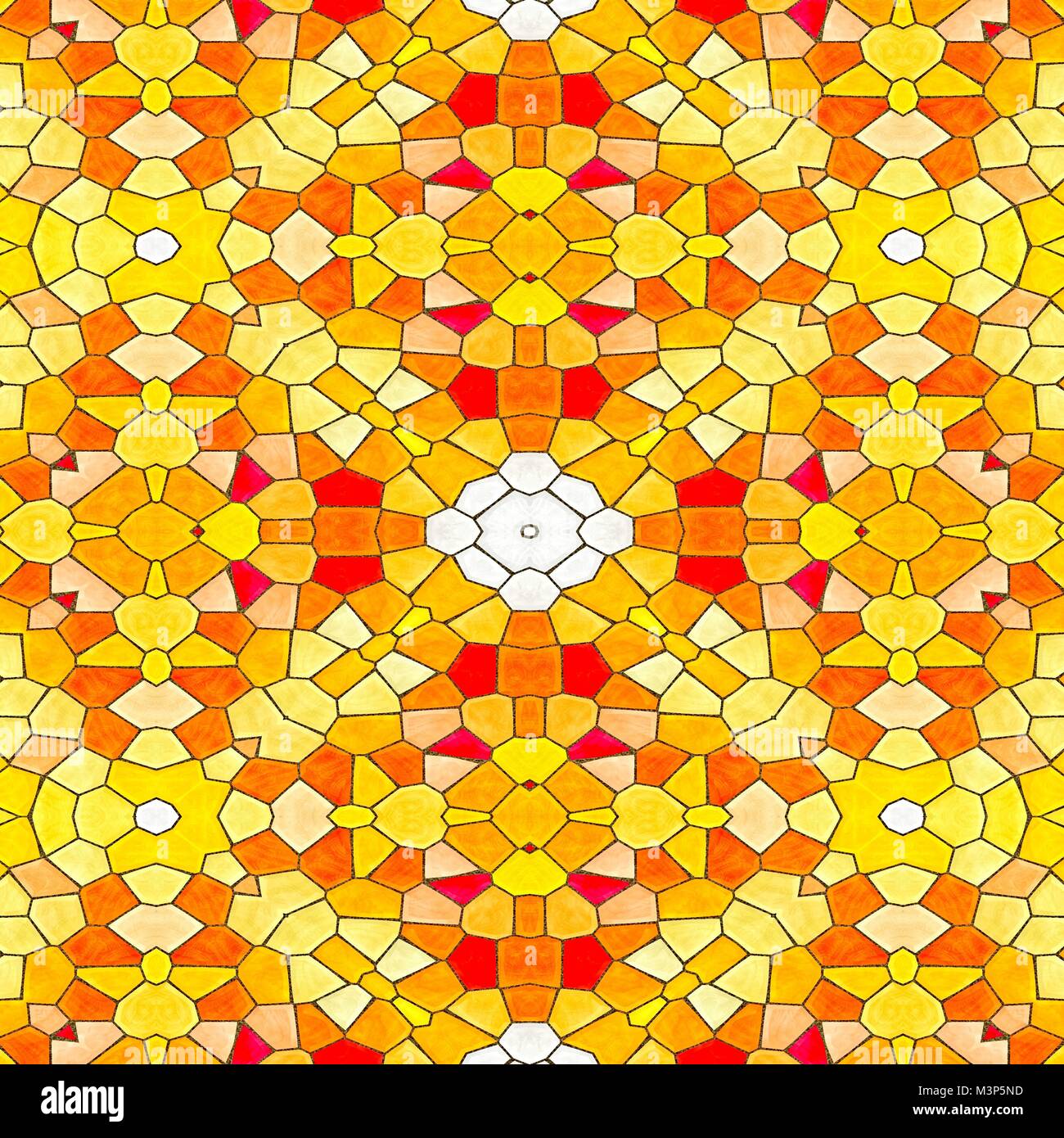 Orange and yellow stained glass seamless abstract background Stock ...
