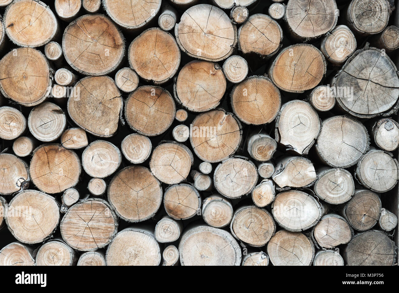 Closeup Wood Logs Background Stock Photo - Alamy