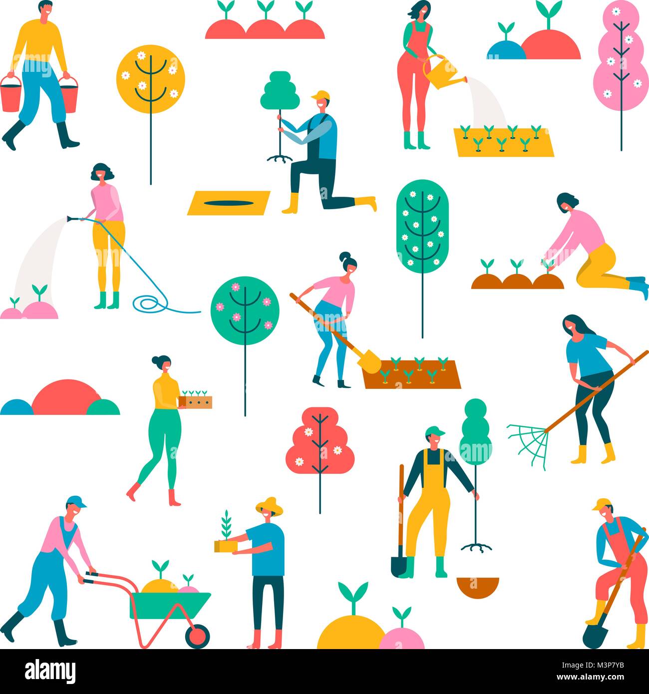 spring work. Set of people Stock Vector Image & Art - Alamy