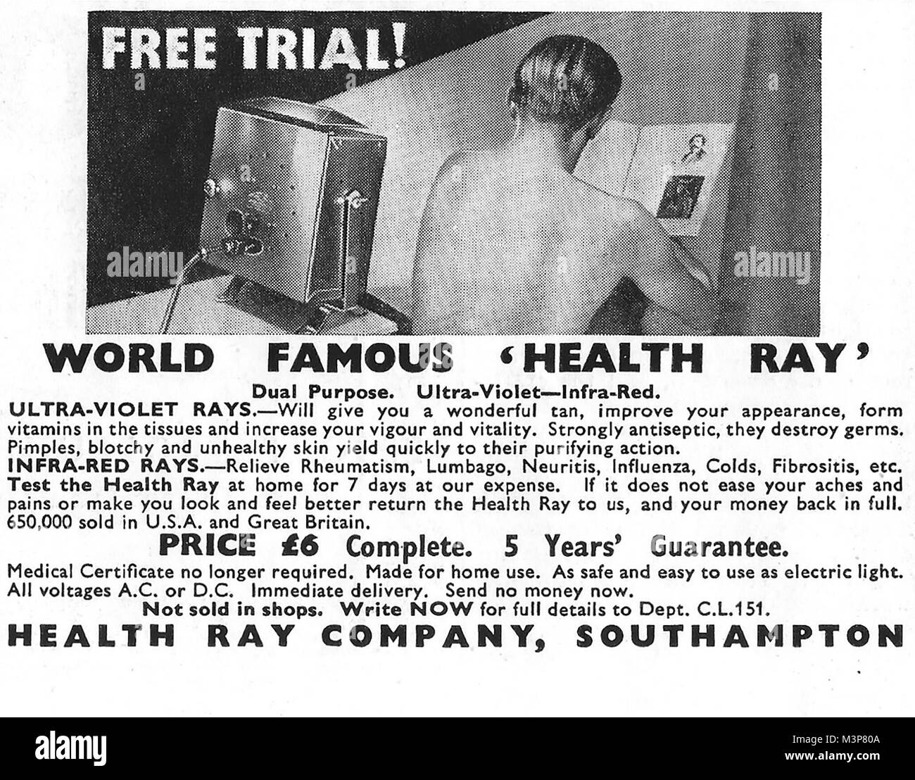 World Famous Health Ray advert, advertising in Country Life magazine UK ...