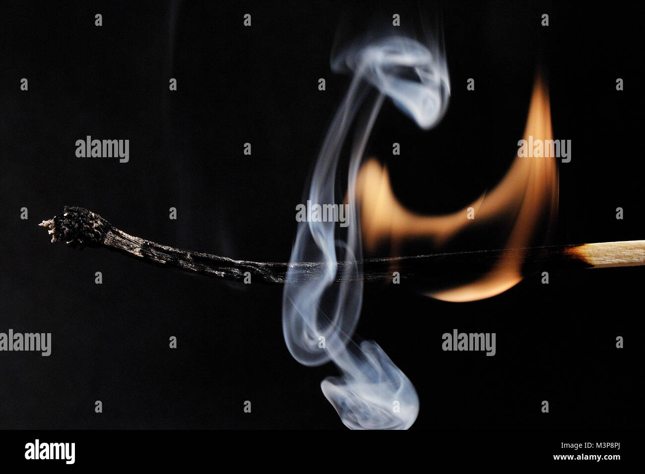 burning match extinguished , burned out Stock Photo - Alamy