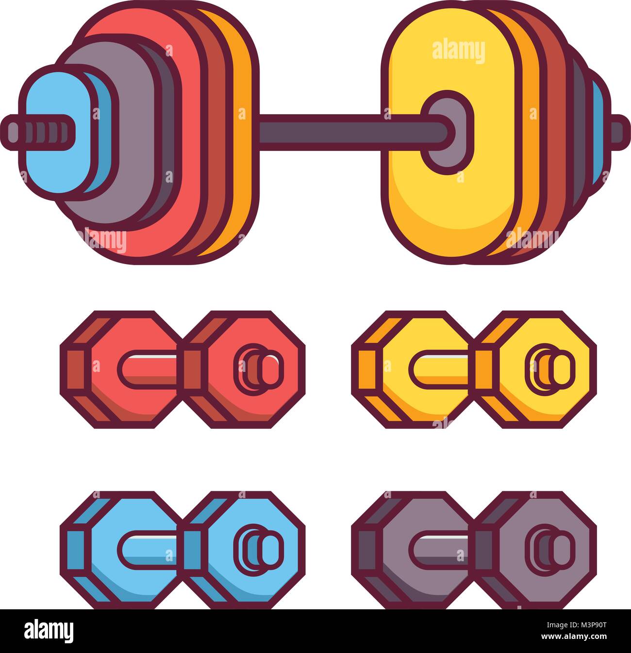 Barbell and Dumbbell Icons Stock Vector Image & Art - Alamy