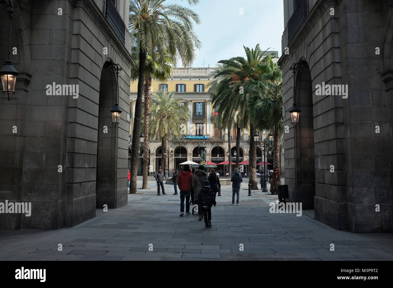 entrance to plaza real /Plaça Reial off la rambla , barcelona, spain ...