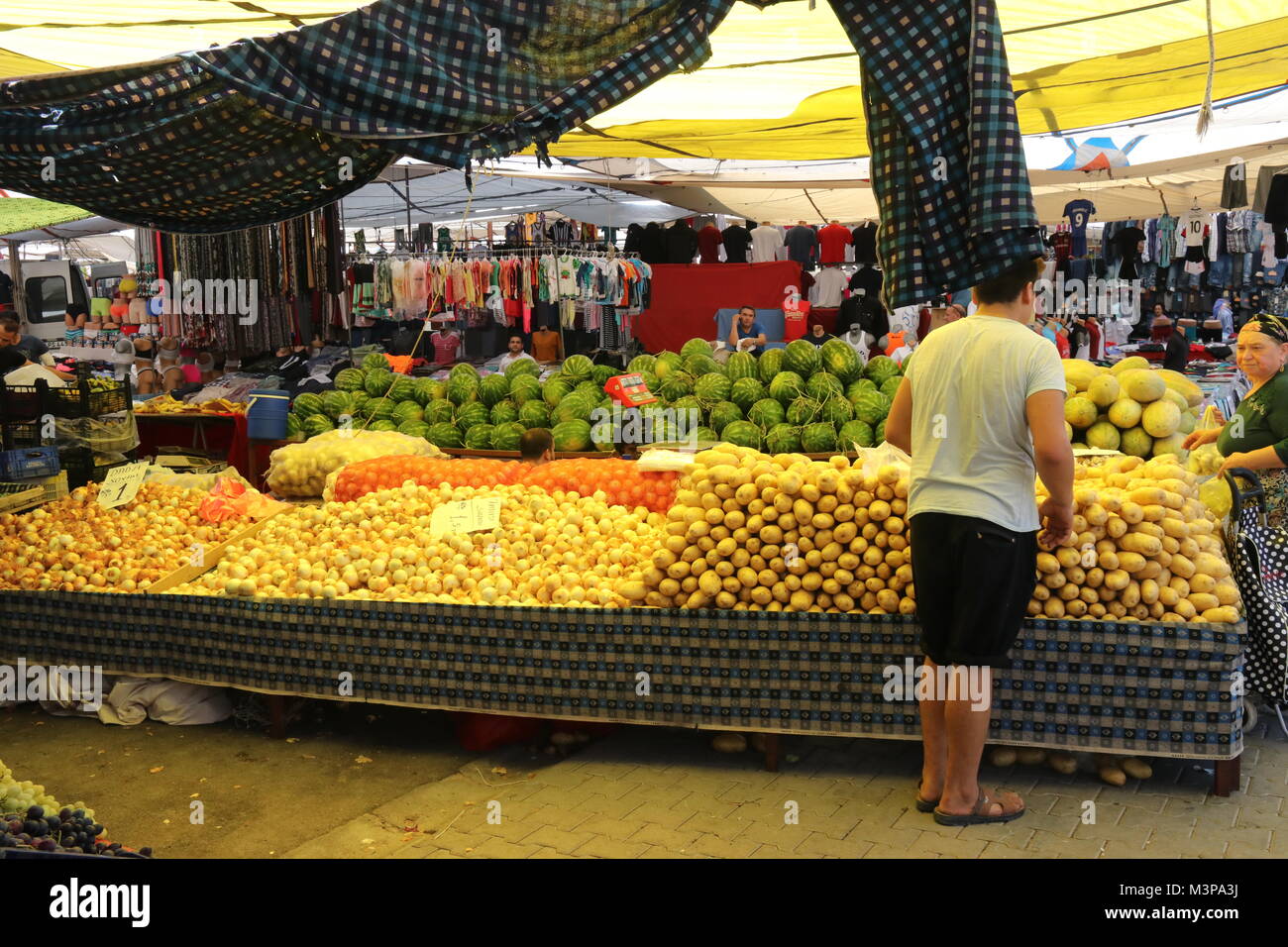 CALIS, TURKEY - 6TH AUGUST, 2017: Fresh fruit and vegetable produce for ...