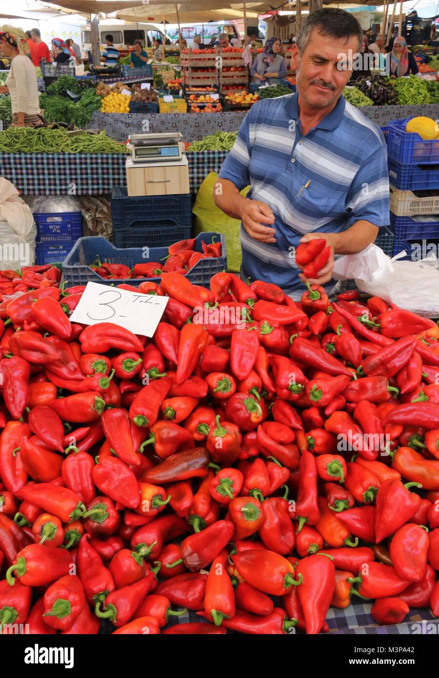 CALIS, TURKEY - 6TH AUGUST, 2017: Fresh fruit and vegetable produce for ...