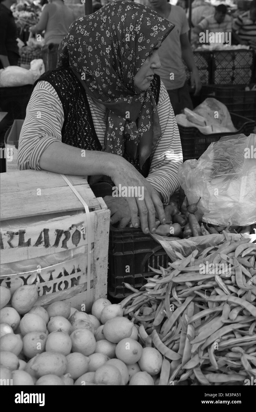 CALIS, TURKEY - 6TH AUGUST, 2017: Fresh fruit and vegetable produce for ...