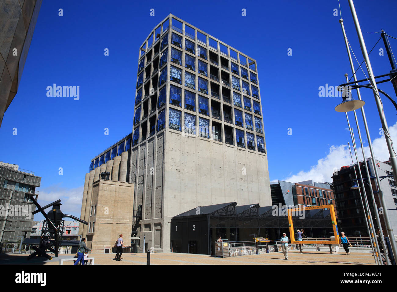 Exterior of the new Zeitz MOCAA, in a historic grain silo building ...