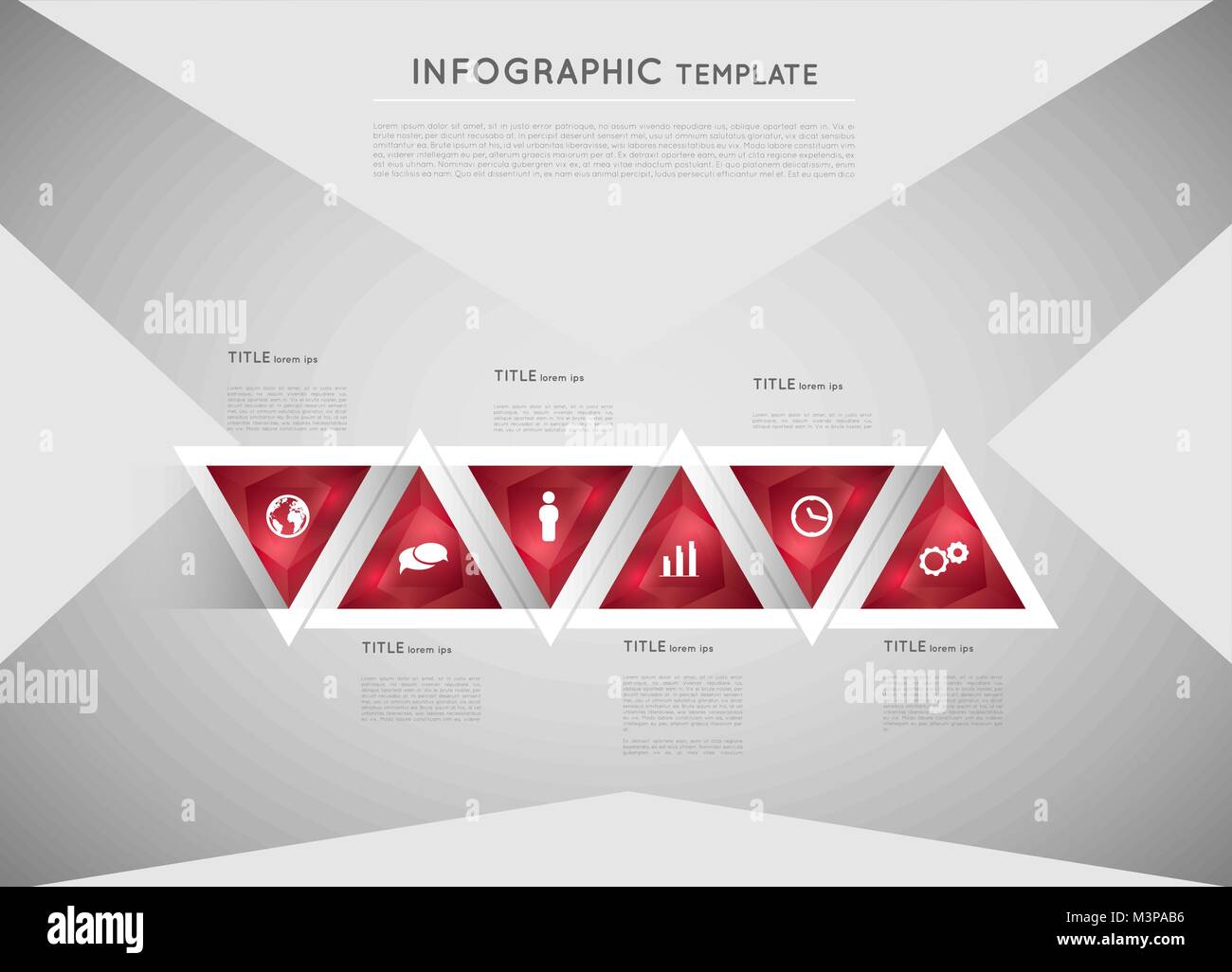 infographic with red triangle crystals, design element Stock Vector ...