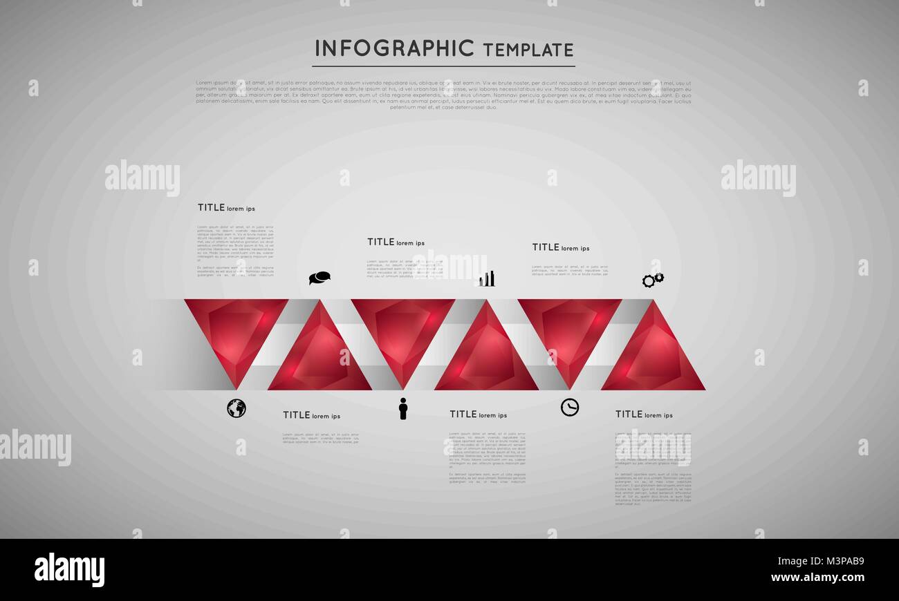 infographic with red triangle crystals, design element Stock Vector ...