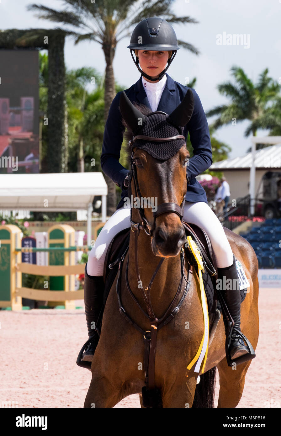 Wellington, FL, USA. 11th Feb, 2018. Eve Jobs wins 3rd place during the ...