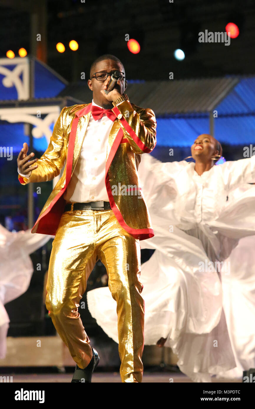 Trinidad, Port of Spain. 11th Feb, 2018. Reigning Soca Monarch winner ...