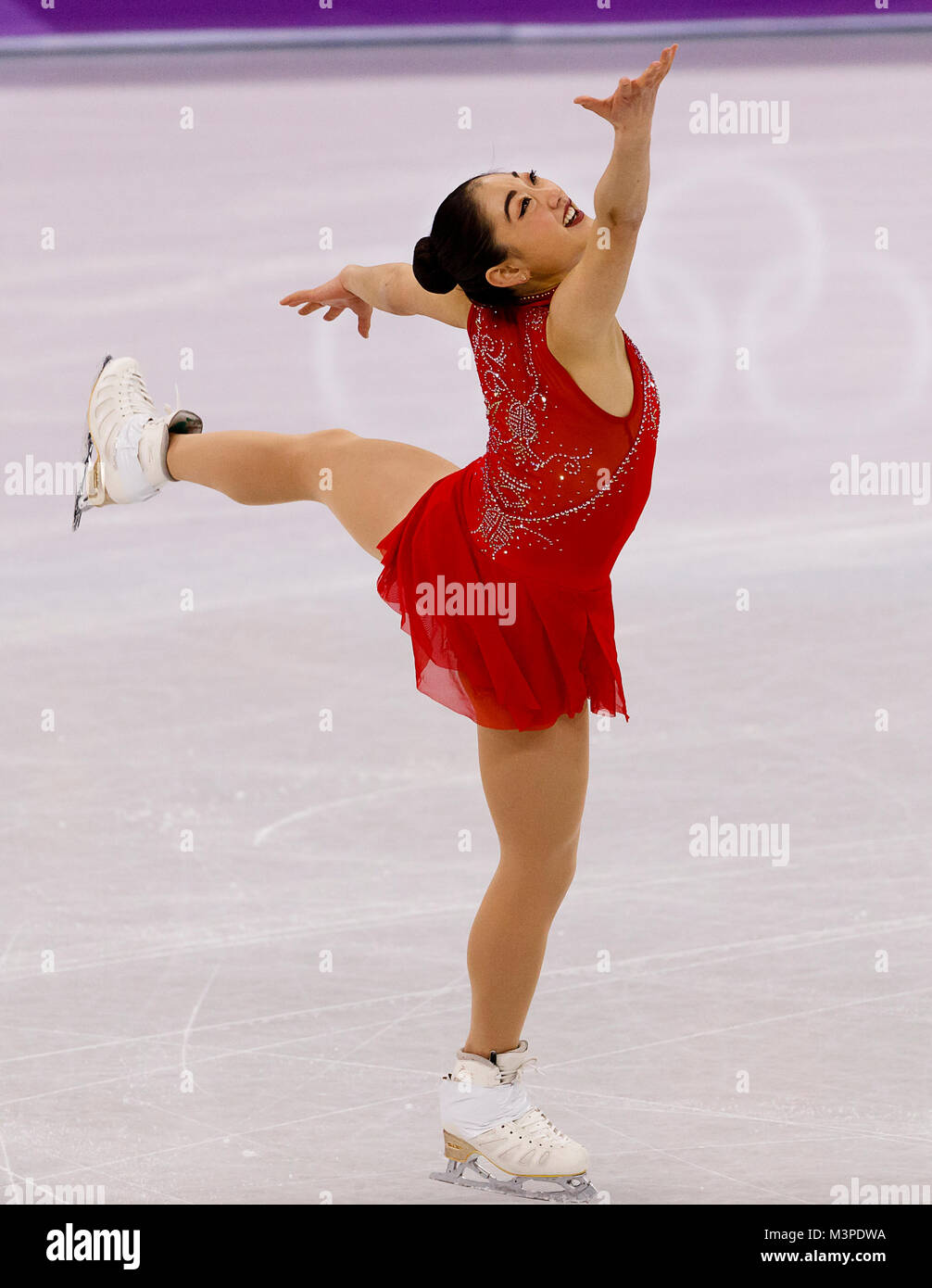 Gangneung, South Korea. 12th Feb, 2018. Mirai Nagasu of USA compete ...