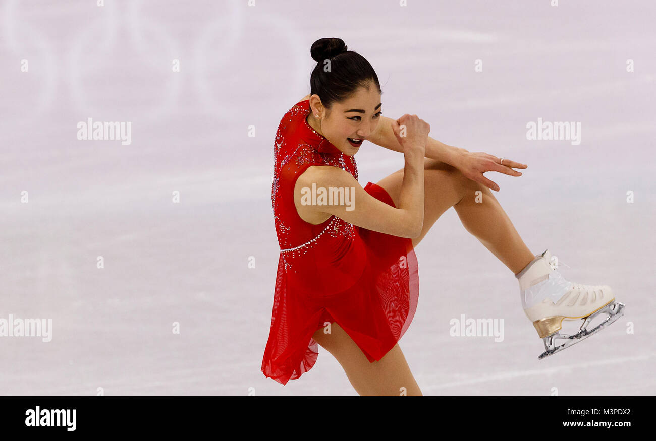Gangneung, South Korea. 12th Feb, 2018. Mirai Nagasu of USA compete ...