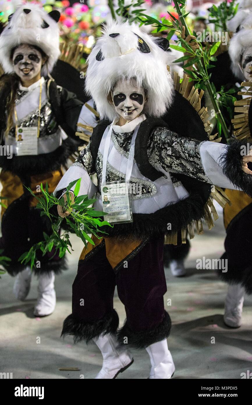 Rio De Janeiro, Brazil. 11th Feb, 2018. A reveler dressing up in Kongfu ...