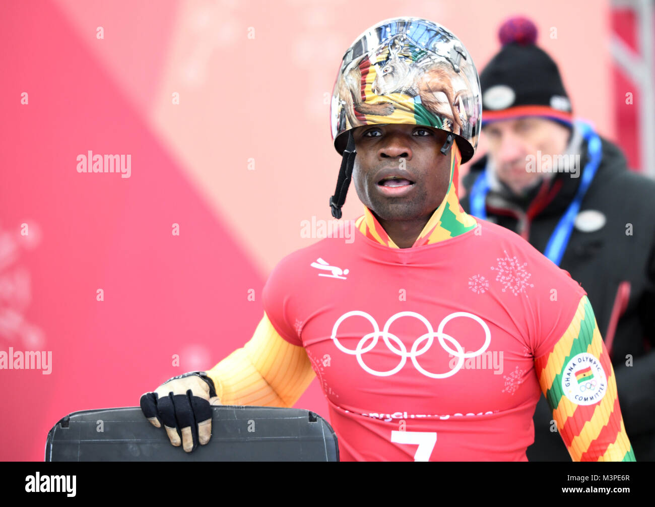 Skeleton pilot Akwasi Frimpong of Ghana pictured during a training ...