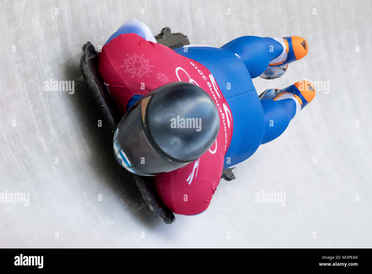 Skeleton pilot Adam Edelmann of Israel pictured during a training ...