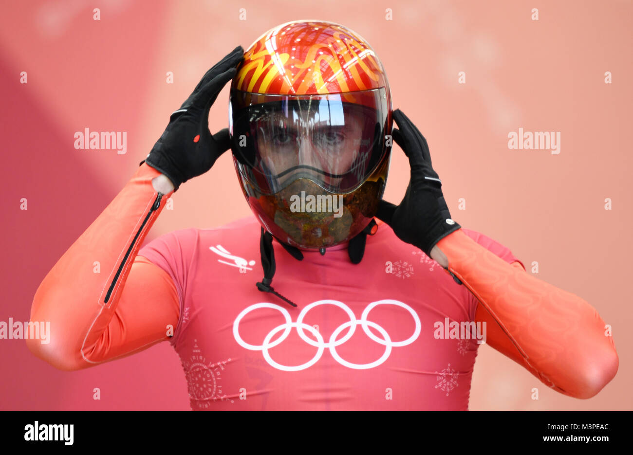 Skeleton pilot Ander Mirambell of Spain pictured during a training ...