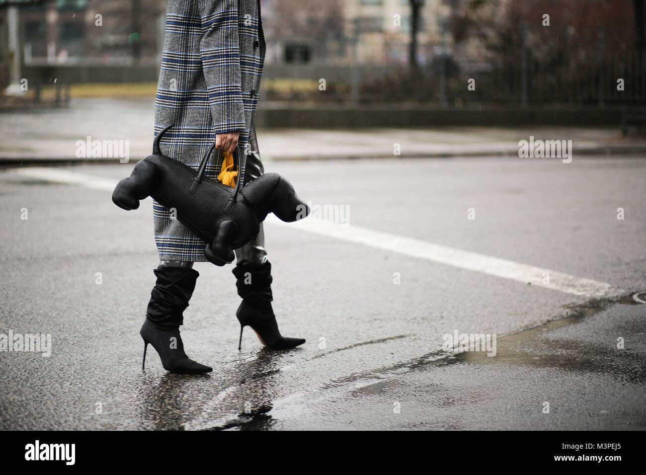 Denisa Palsha attending a runway show during New York Fashion Week ...